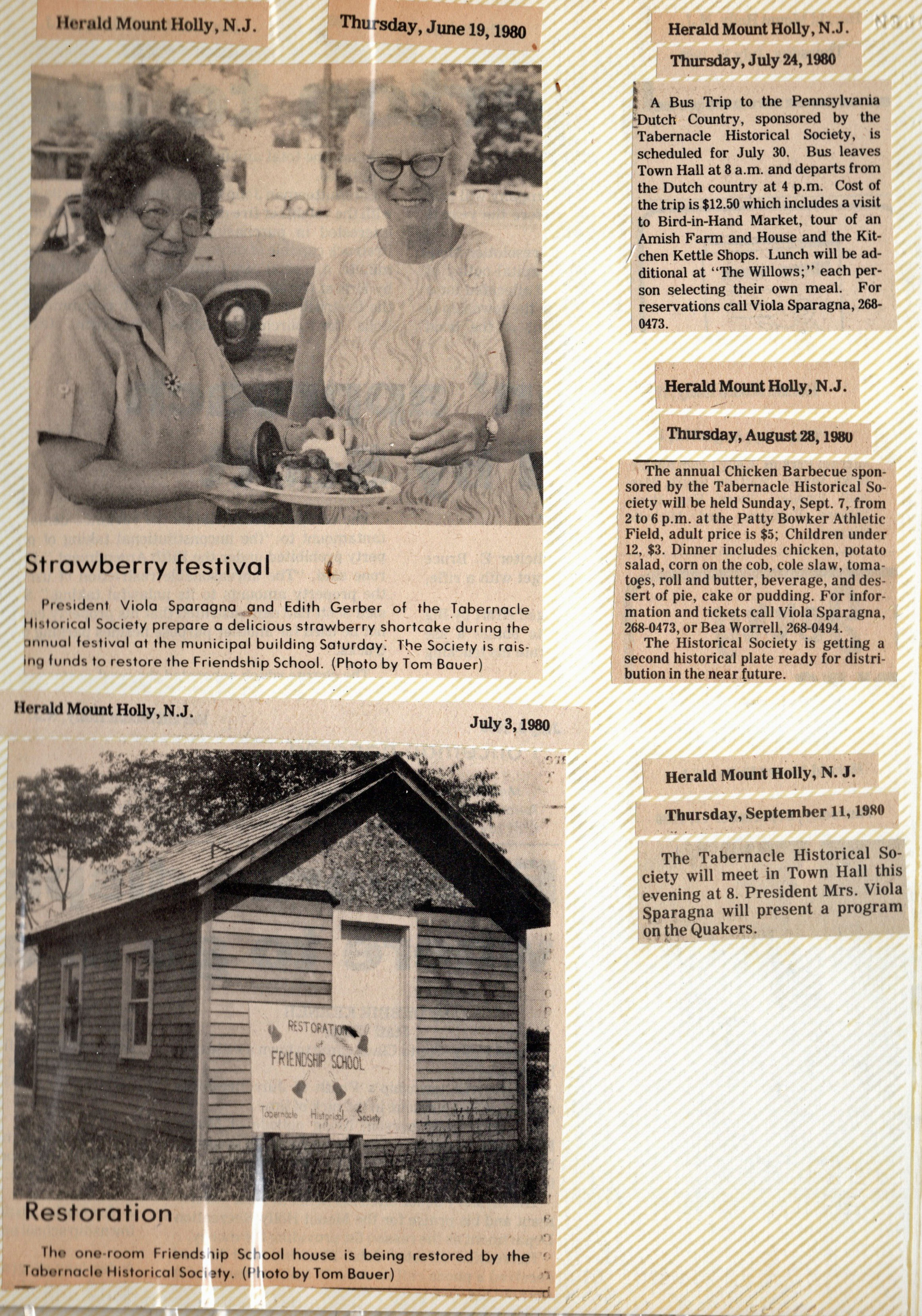 1980 Newspaper Notes – Tabernacle Historical Society