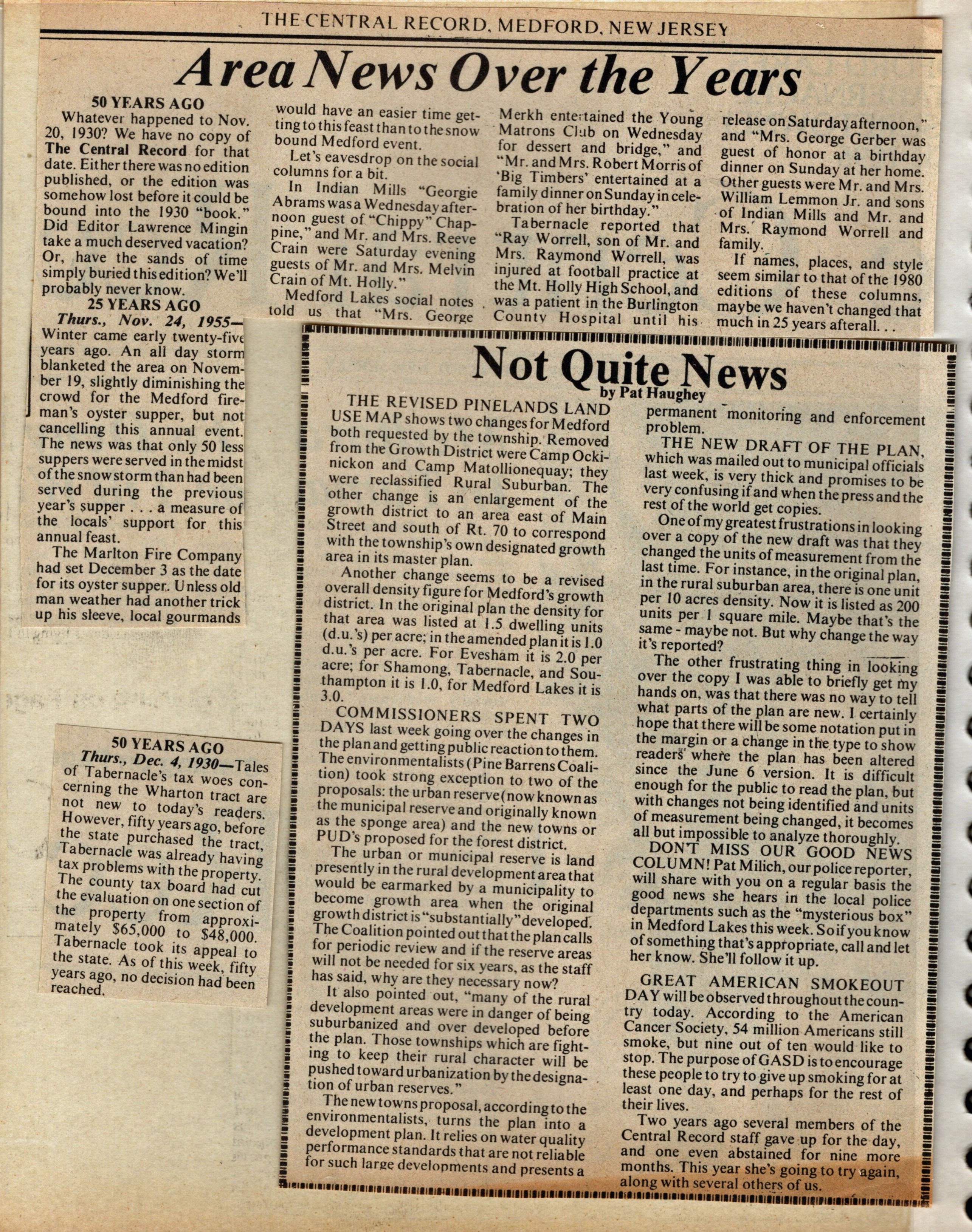 1980 Newspaper Notes – Tabernacle Historical Society