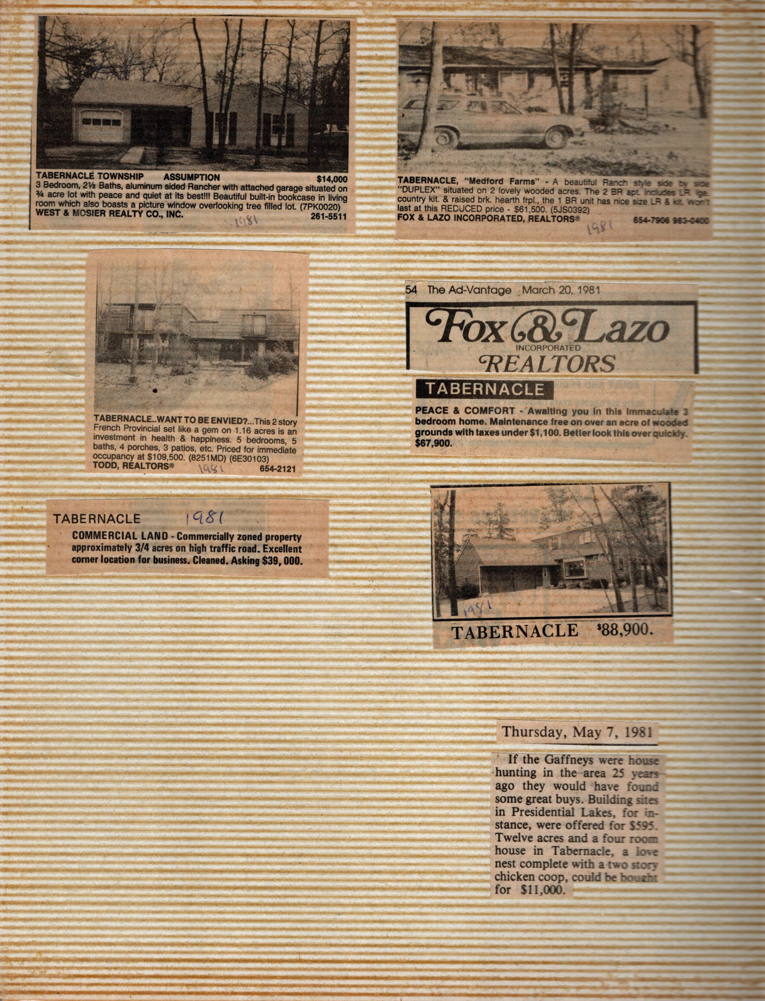 1980 Newspaper Notes – Tabernacle Historical Society
