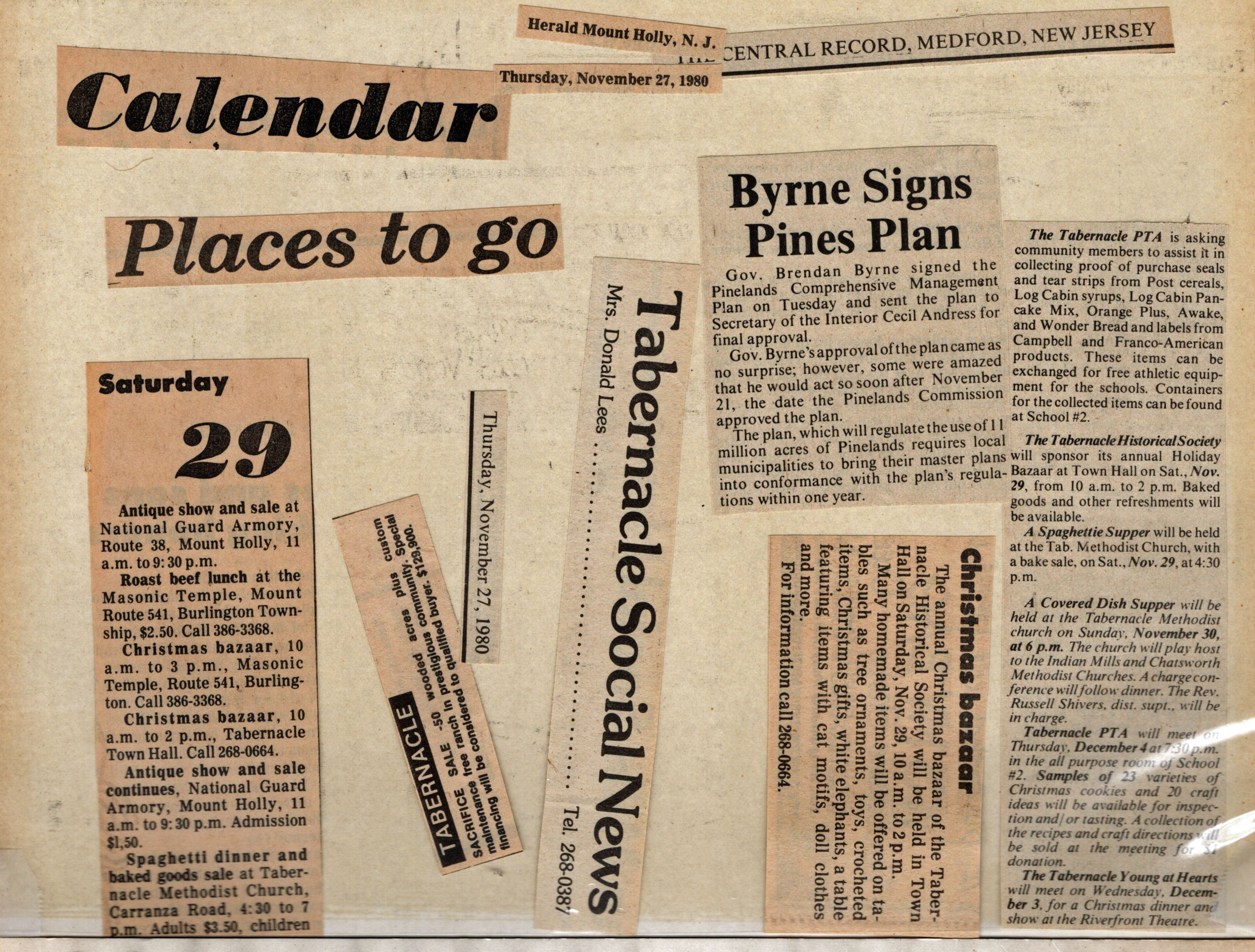 1981 Newspaper Notes – Tabernacle Historical Society