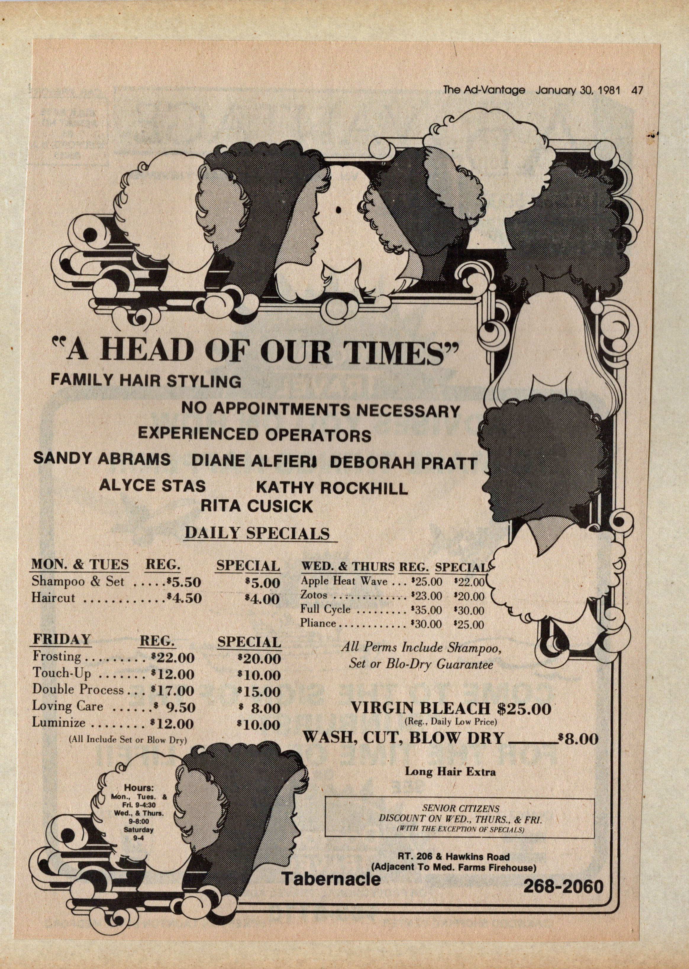 1981 Newspaper Notes – Tabernacle Historical Society