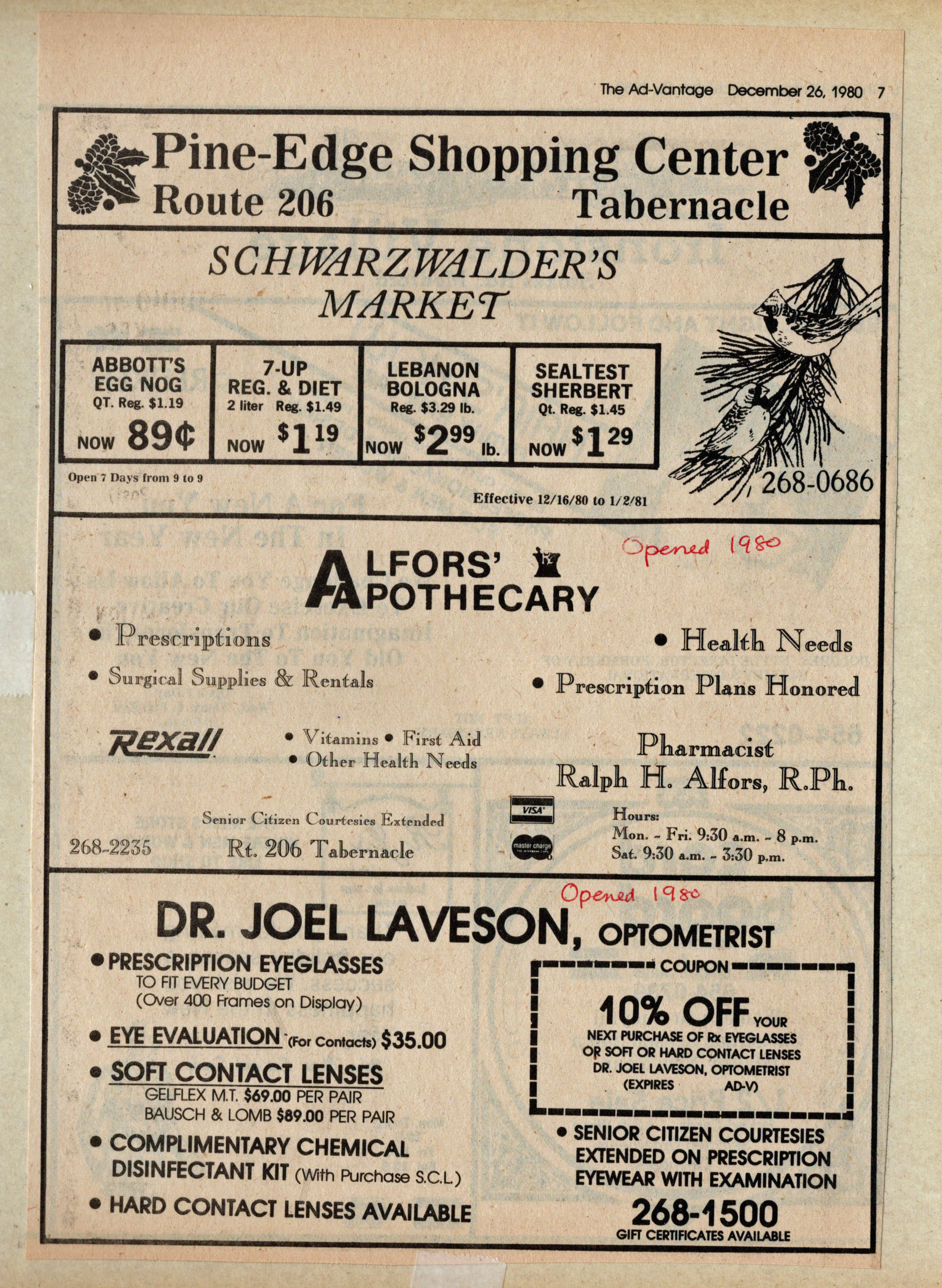 1981 Newspaper Notes – Tabernacle Historical Society