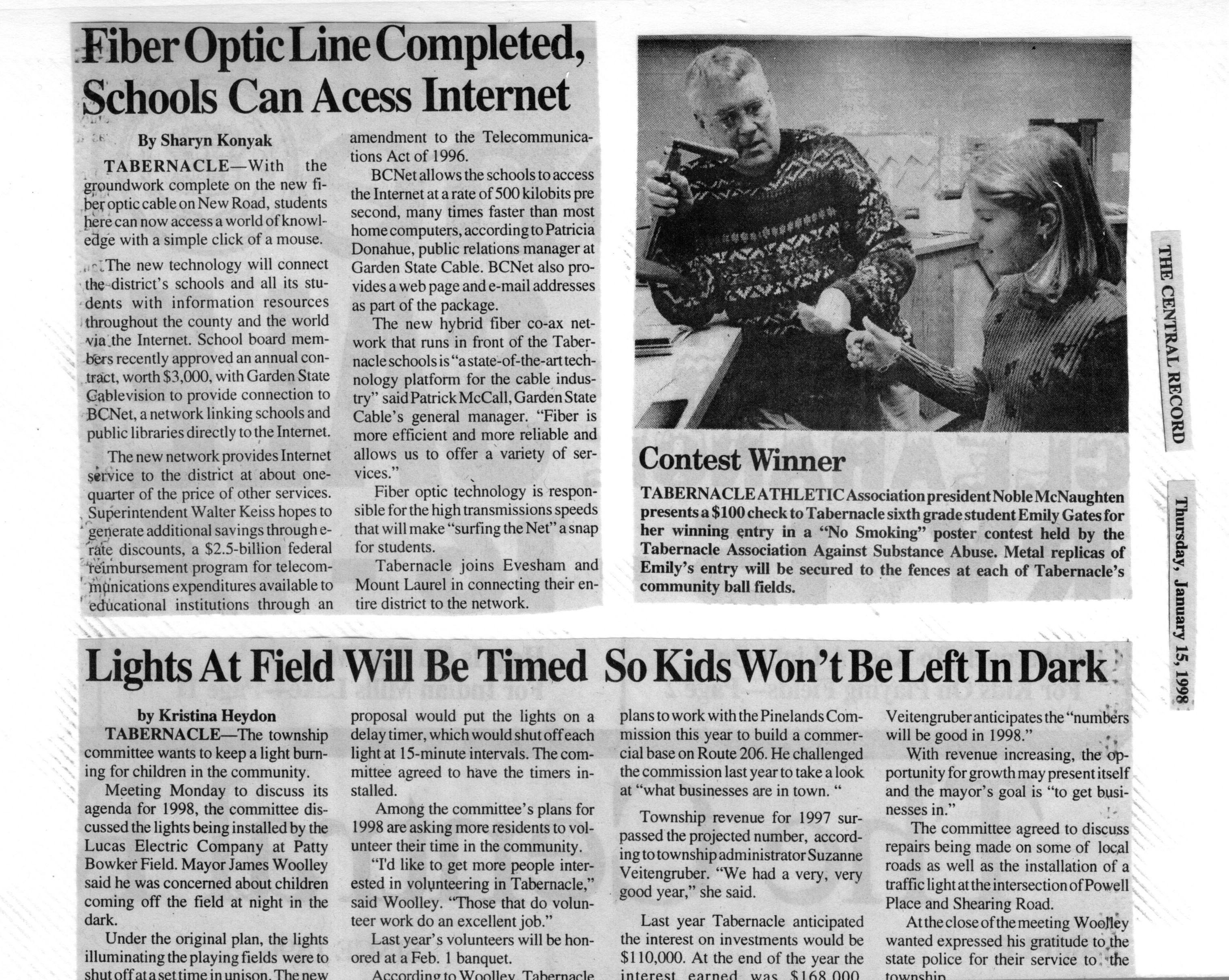1998 Newspaper Notes – Tabernacle Historical Society