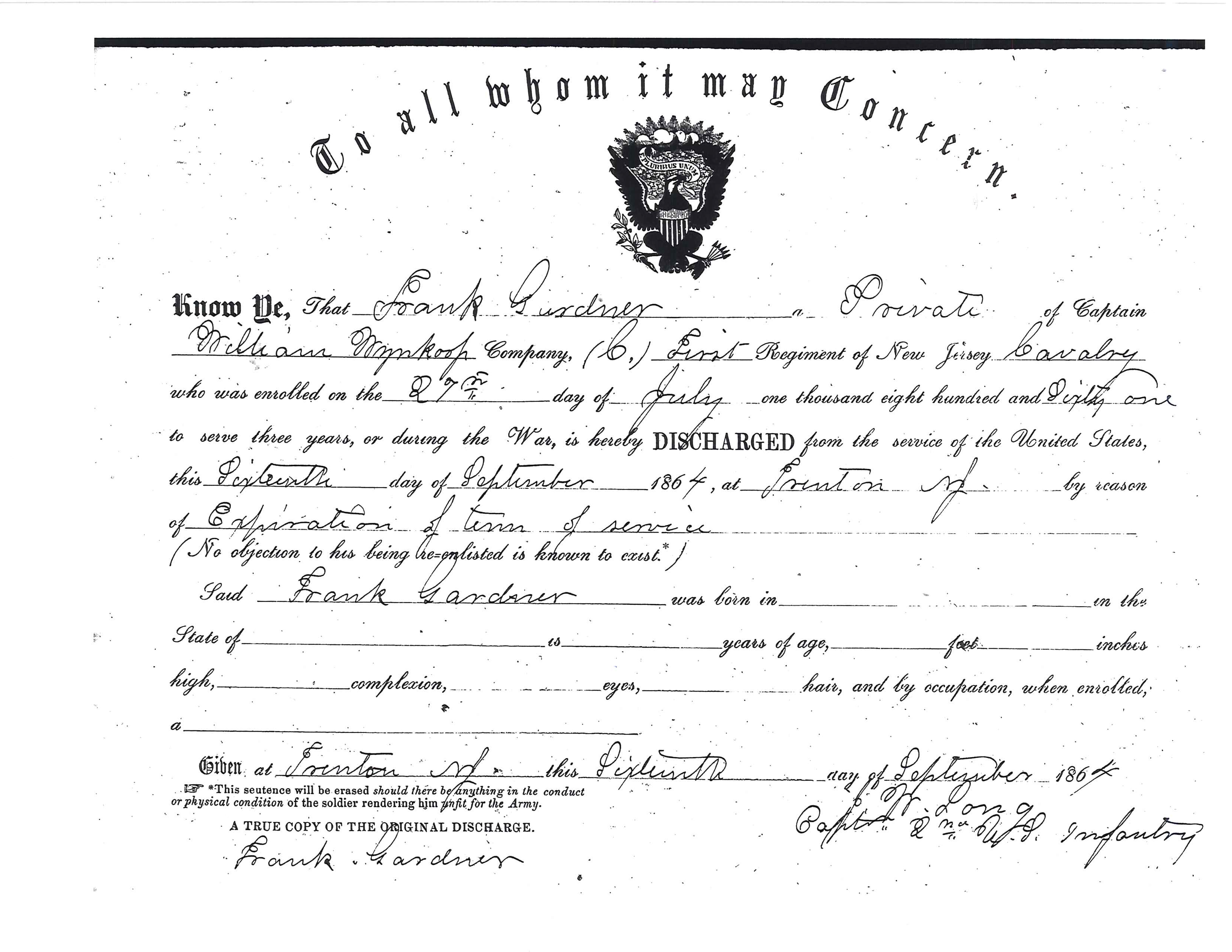 Civil War Veteran Biographies – Tabernacle Historical Society