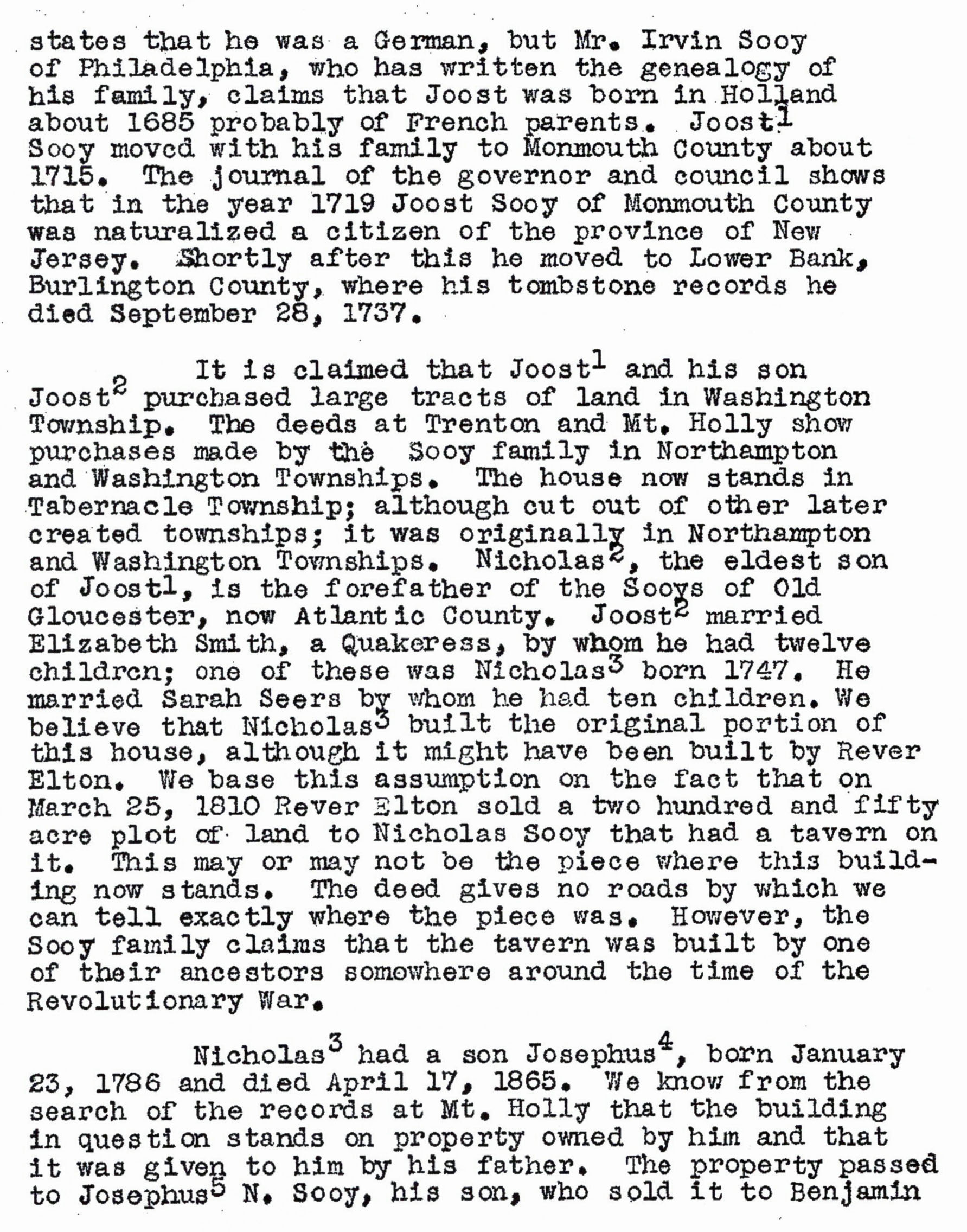 Sooy Place Tavern (aka Pine Tavern) – Tabernacle Historical Society