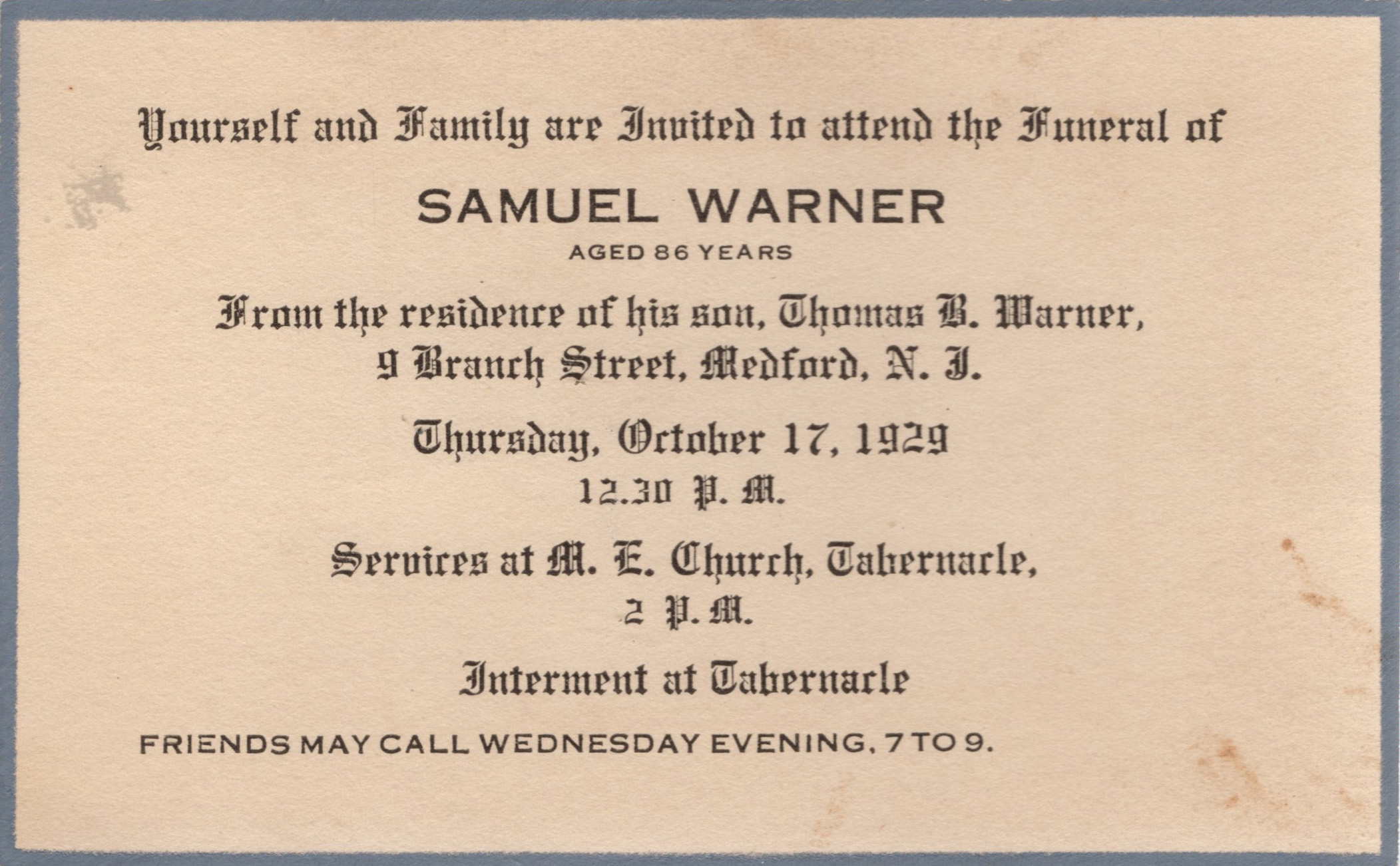 Civil War Veteran Biographies – Tabernacle Historical Society